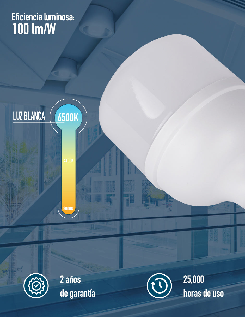 LÁMPARA LED ALTA POTENCIA OPALINO 100W 6500K 100-240V E26/E40 – Icon Iluminación
